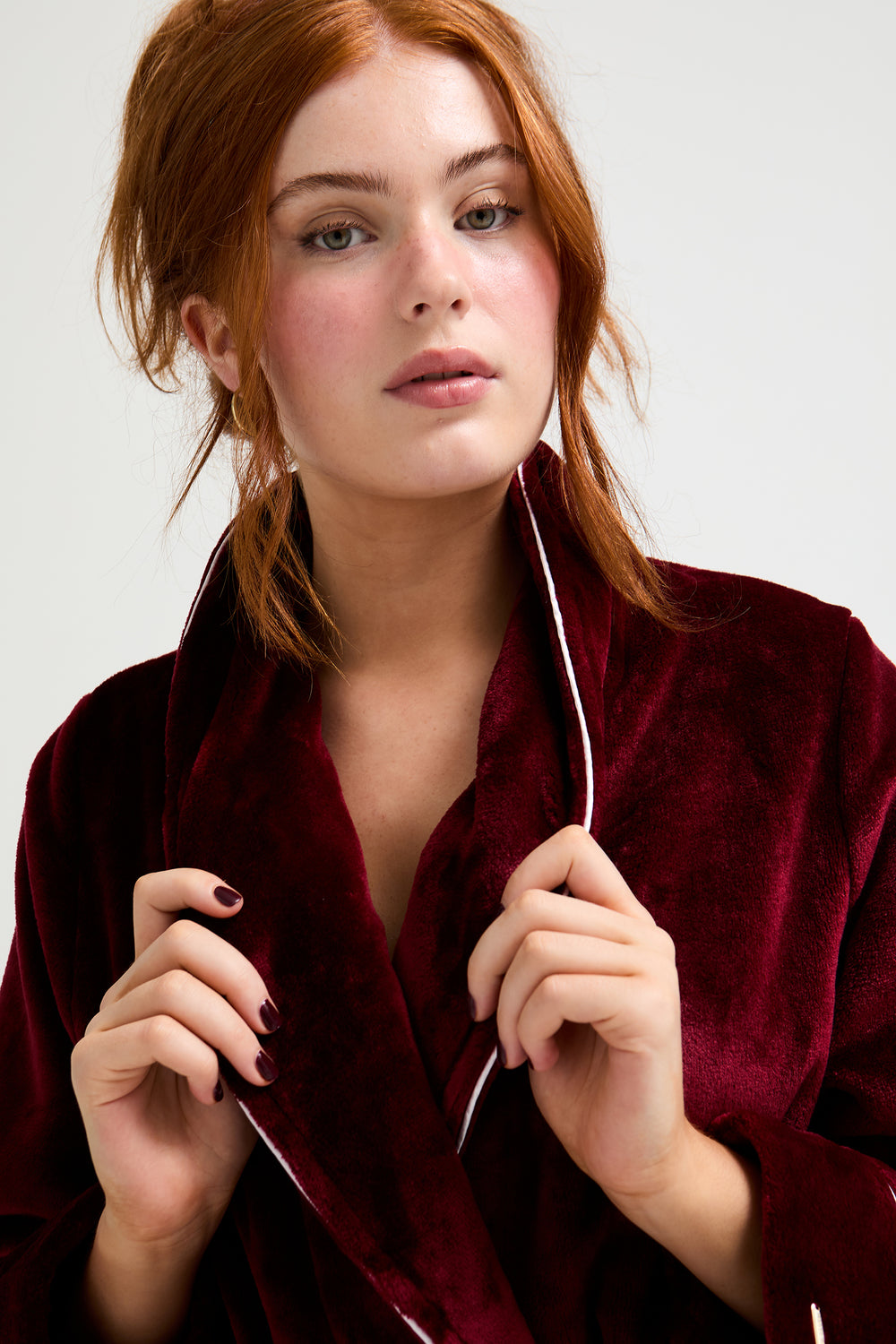 Claret Super Plush Robe - Luxury Women's Dressing Gown