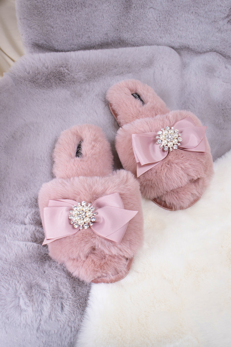 Womens Pink Sliders Slippers | Anya Sliders from Pretty You London ...
